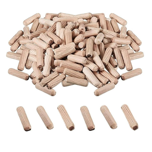 100Pcs Fluted Wood Dowel Pins, 5X25mm Woodworking Dowels for Furniture ...