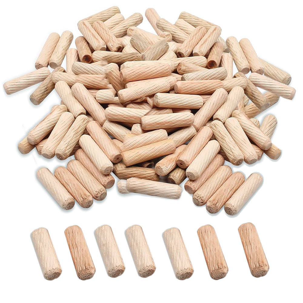 100Pcs Fluted Wood Dowel Pins, 6X30mm Woodworking Dowels for Furniture ...