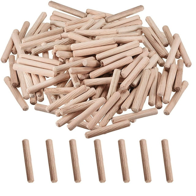100Pcs Fluted Wood Dowel Pins, 6X40mm Woodworking Dowels for Furniture ...