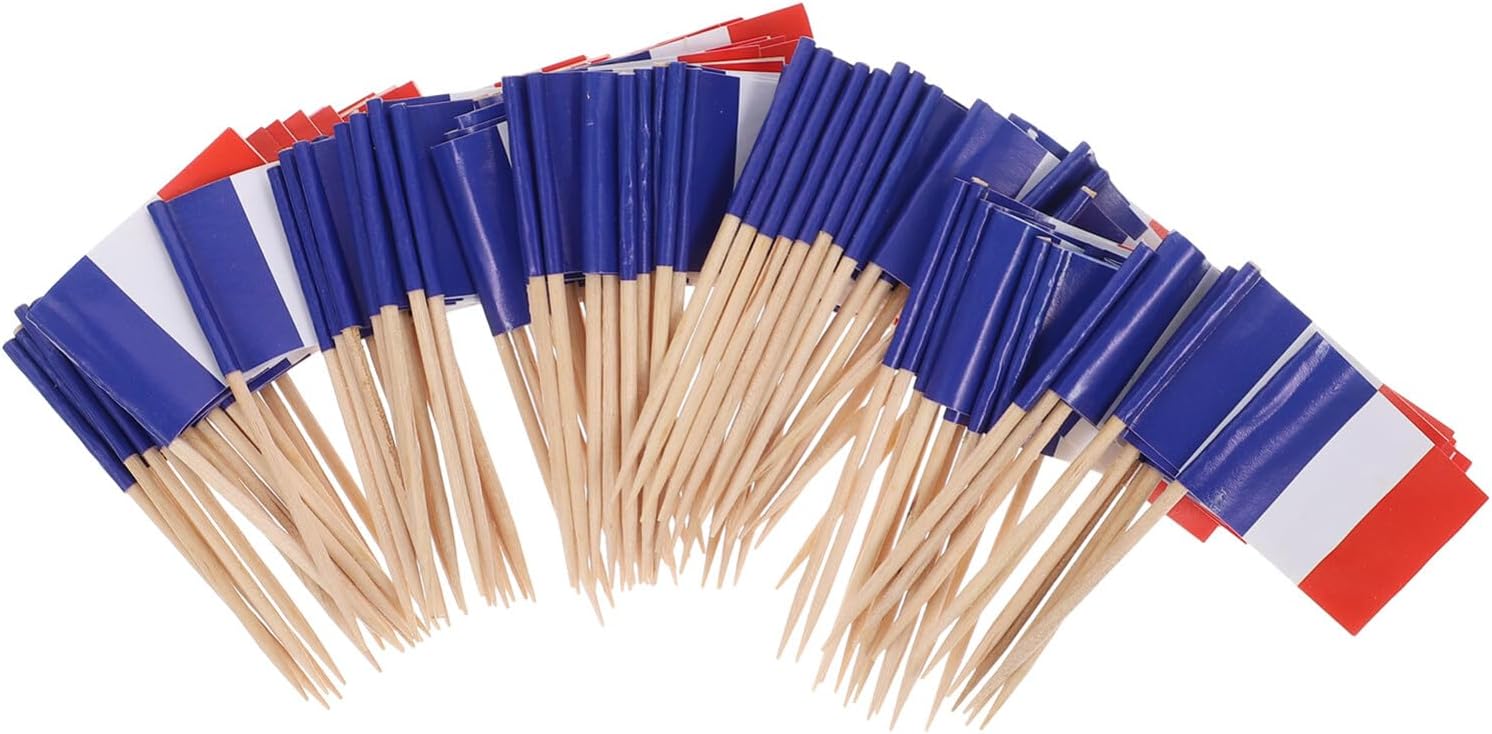 100Pcs French Flag Toothpicks French Flags Cake Toppers Mini Flags ...