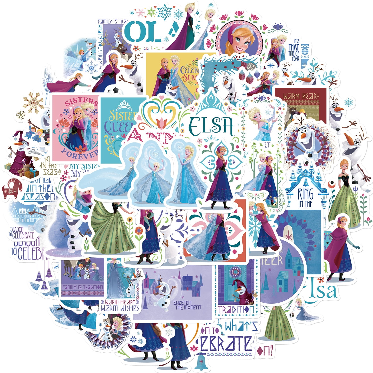 100Pcs Frozen Stickers Animation Classic Cartoon Anime Stickers for ...