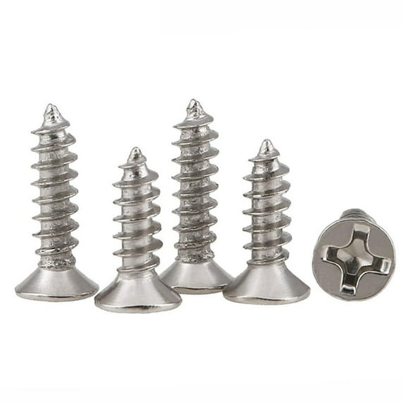 100Pcs GB846 Flat Head Self Tapping Screw Carbon Steel Phillips Screws ...