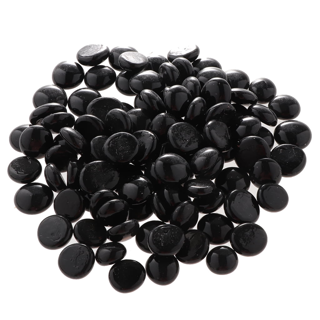 100Pcs Glass Marble Beads Vase Fillers Decor Mixed Color Black ...
