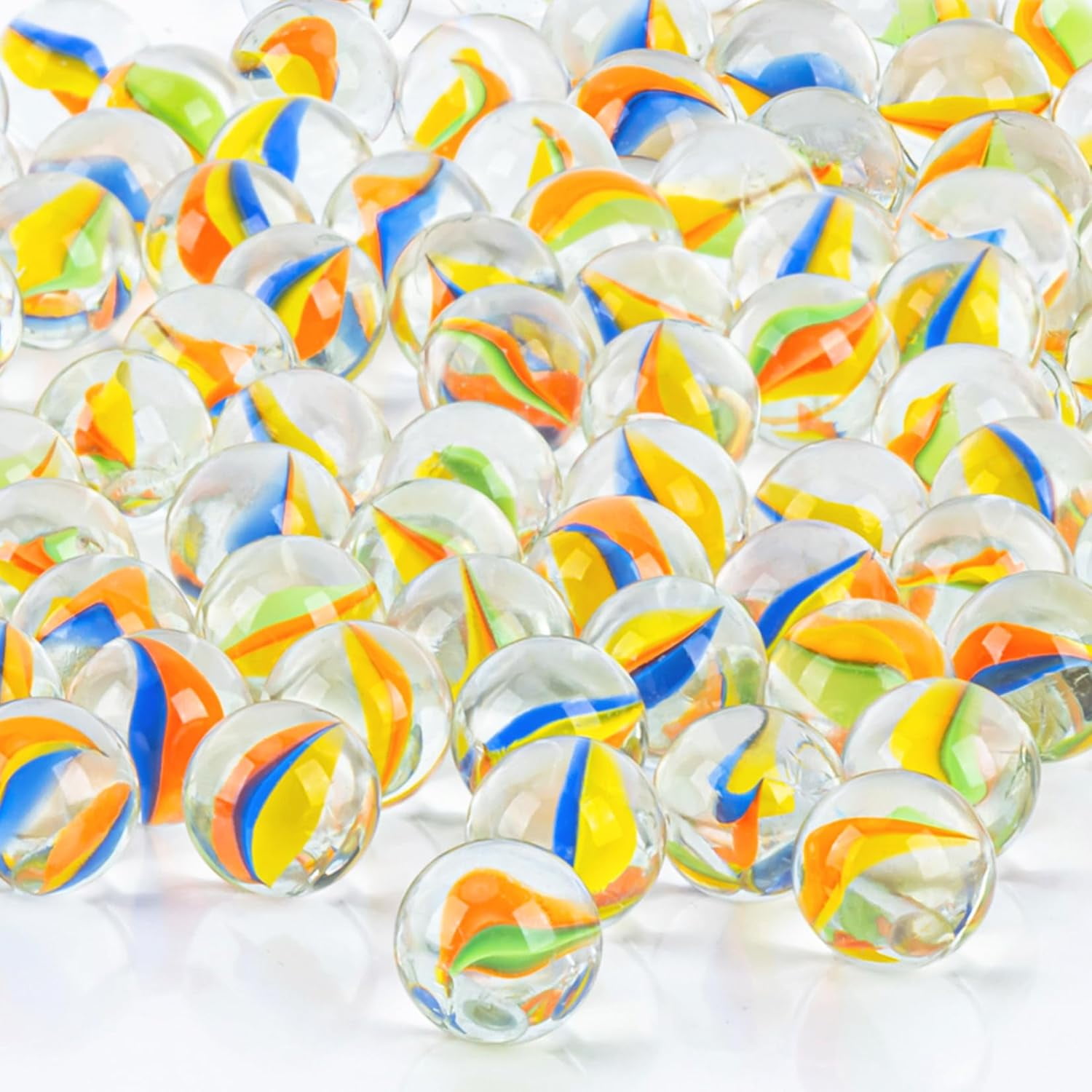 100Pcs Glass Marbles - Marbles Bulk Marble Collection Cat Eye Marbles ...