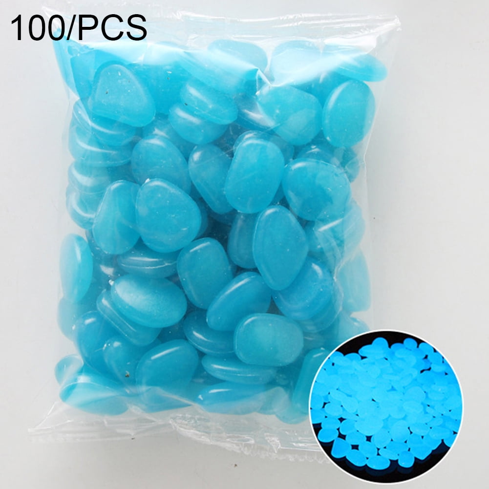 100Pcs Glow in The Dark Garden Pebbles for Walkways Outdoor Decor,Glow ...