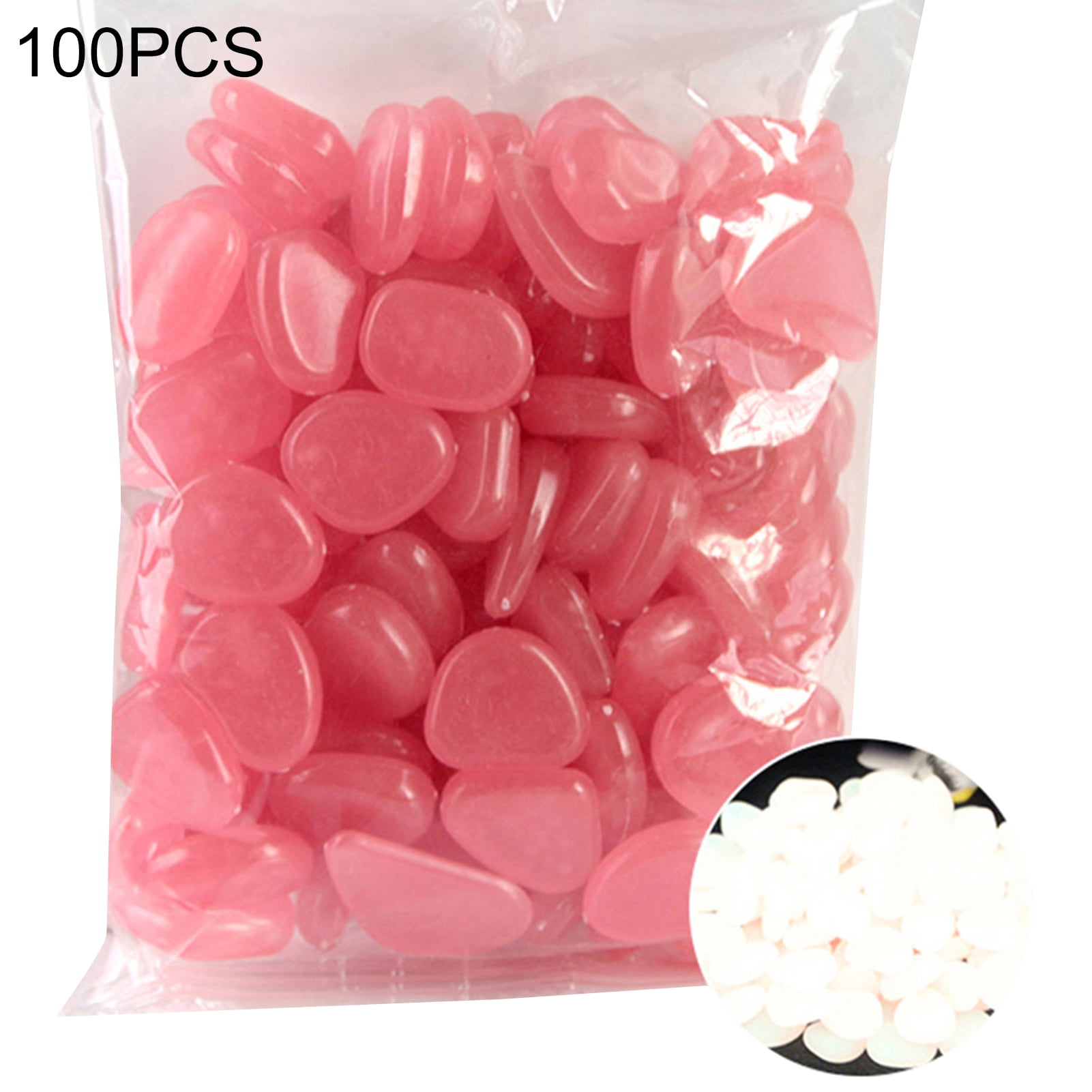 100Pcs Glow in The Dark Garden Pebbles for Walkways Outdoor Decor,Glow ...