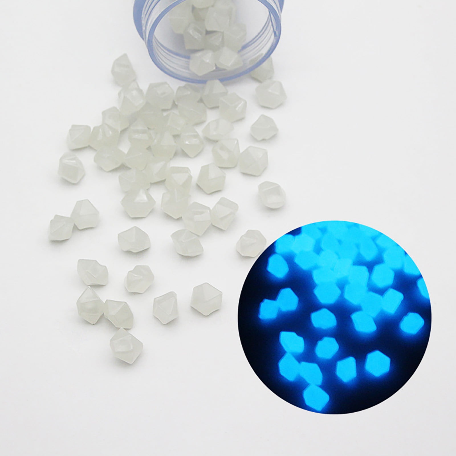 100Pcs Glow-In-The-Dark Resin Stones, Decorative Luminous Pebbles for ...