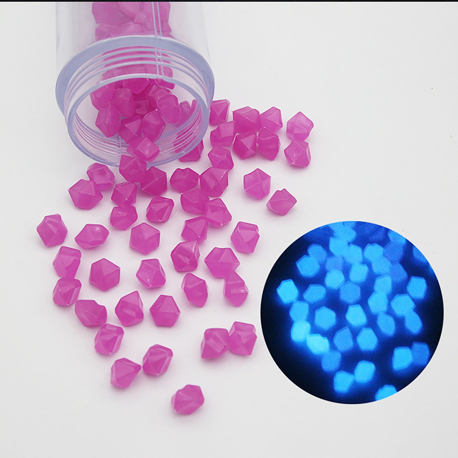 100Pcs Glow-In-The-Dark Resin Stones, Decorative Luminous Pebbles for ...