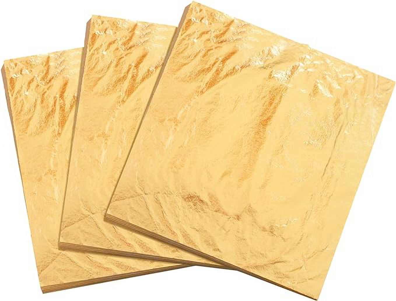 100Pcs Gold Leaf Sheets 5.5" by 5.5", Gold Foil Sheets for Gilding ...