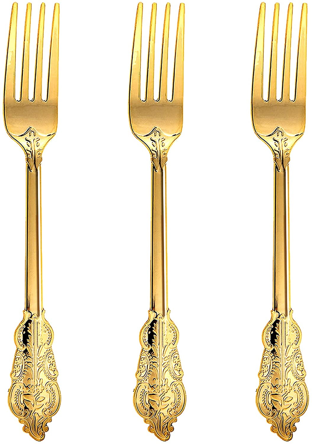 100Pcs Gold Plastic Forks, Solid, Durable and Heavy Duty Plastic Forks ...
