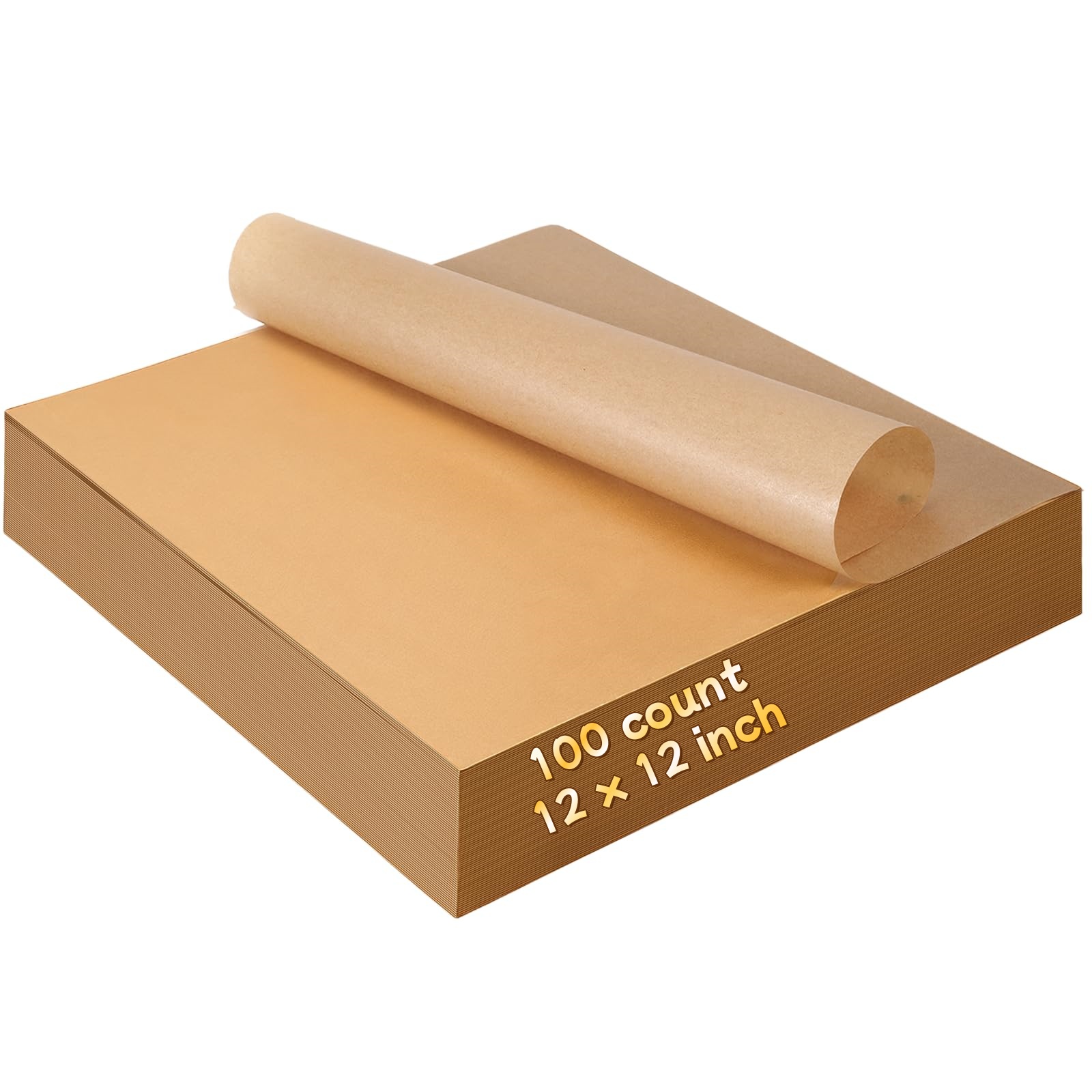 100Pcs Grease Proof Deli Wrappers,12 x 12in Pre Cut Natural Wax Paper ...