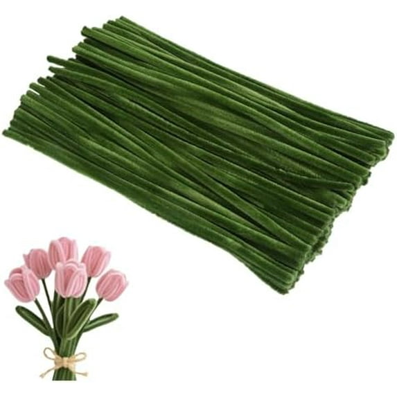 100Pcs Green Pipe Cleaners Bulk, 12Inch Thick Green Pipes Cleaners ...