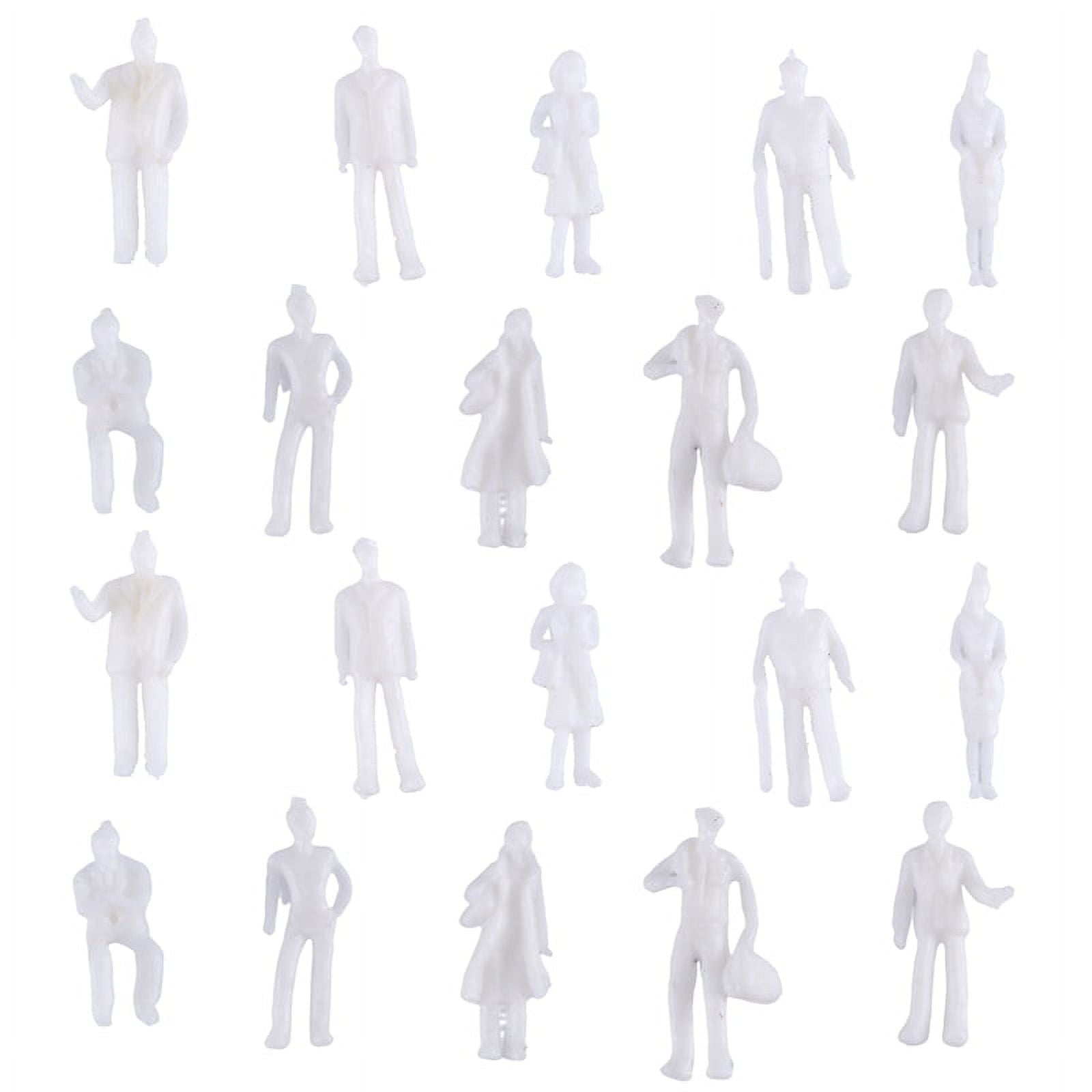 100Pcs HO Scale 1:100 White Model People Unpainted Train Figures ...