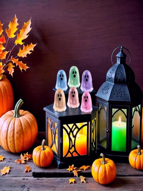 100Pcs Halloween Luminous Mini Ghost Figurines, Glow in The Dark Little ...