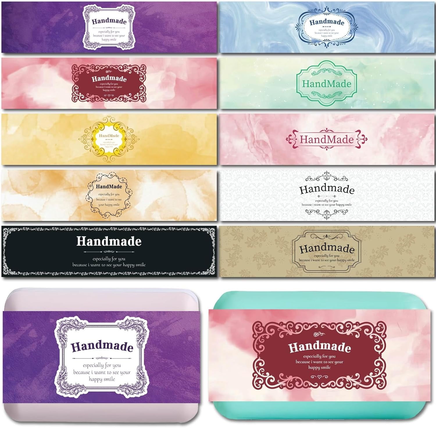 100Pcs Handmade Soap Wrappers Rectangle Soap Tags Kraft Paper Soap ...