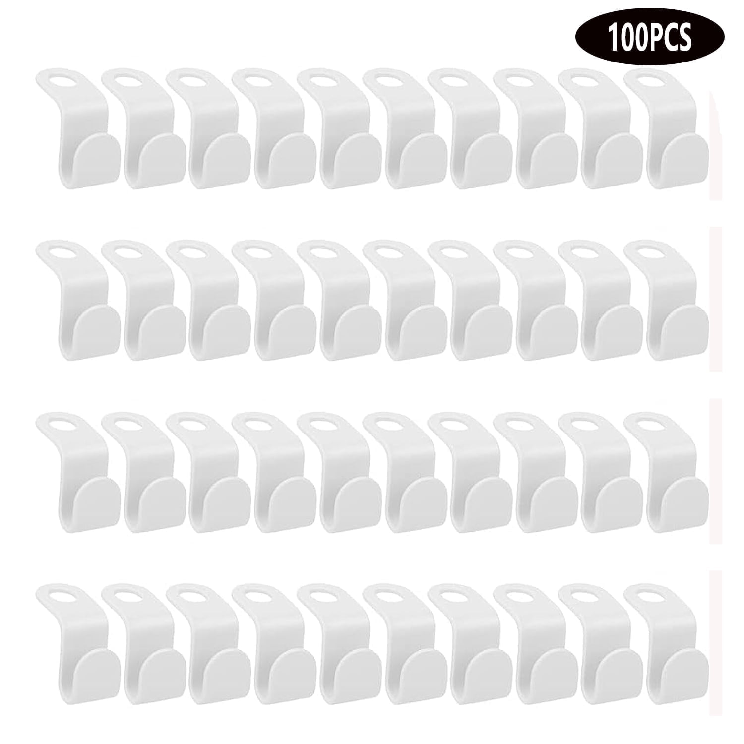 100Pcs Hanger Connector Hooks,Plastic Hanger Extender Clips for Hangers ...