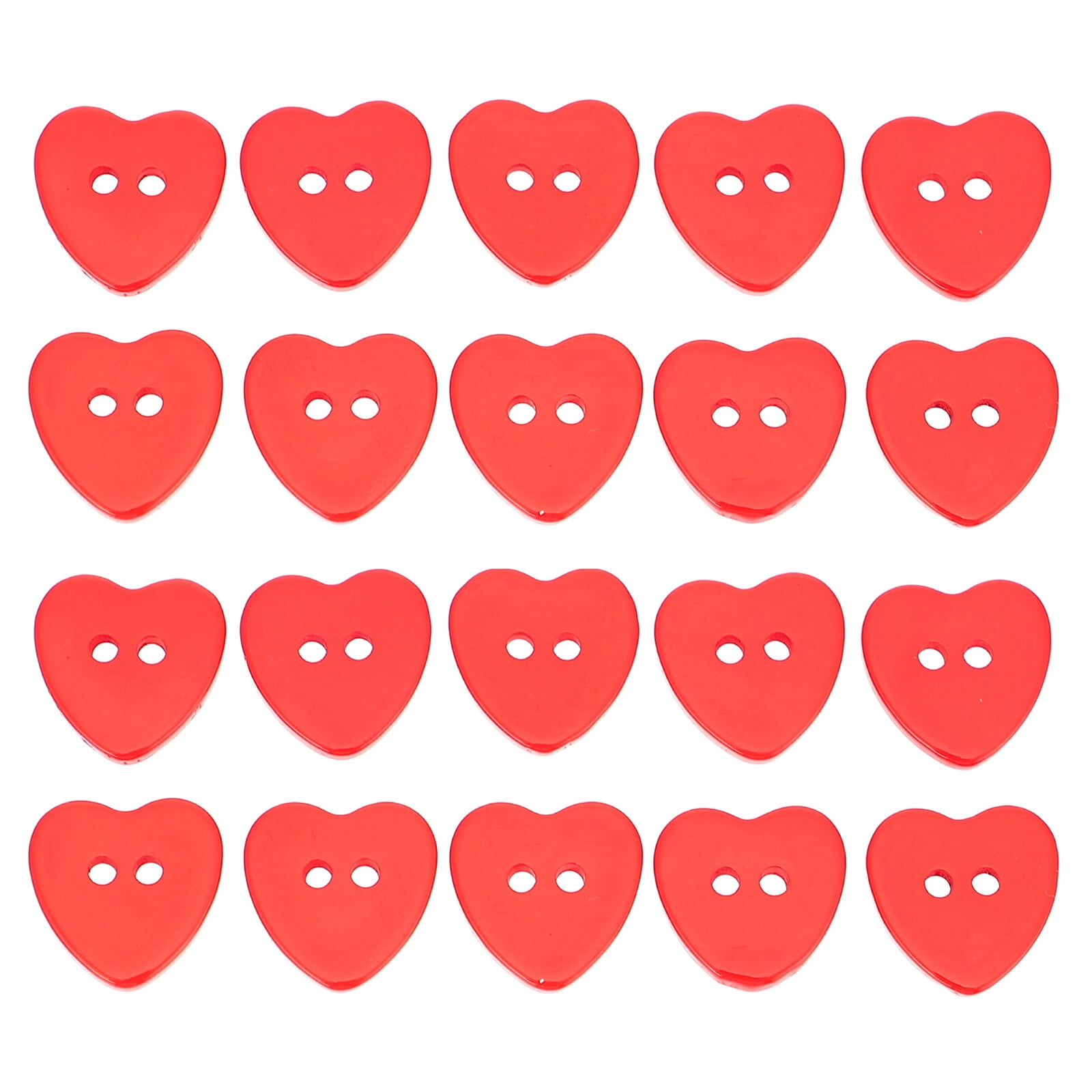 100Pcs Heart Shape Buttons Pretty Resin Buttons DIY Craft Accessories ...