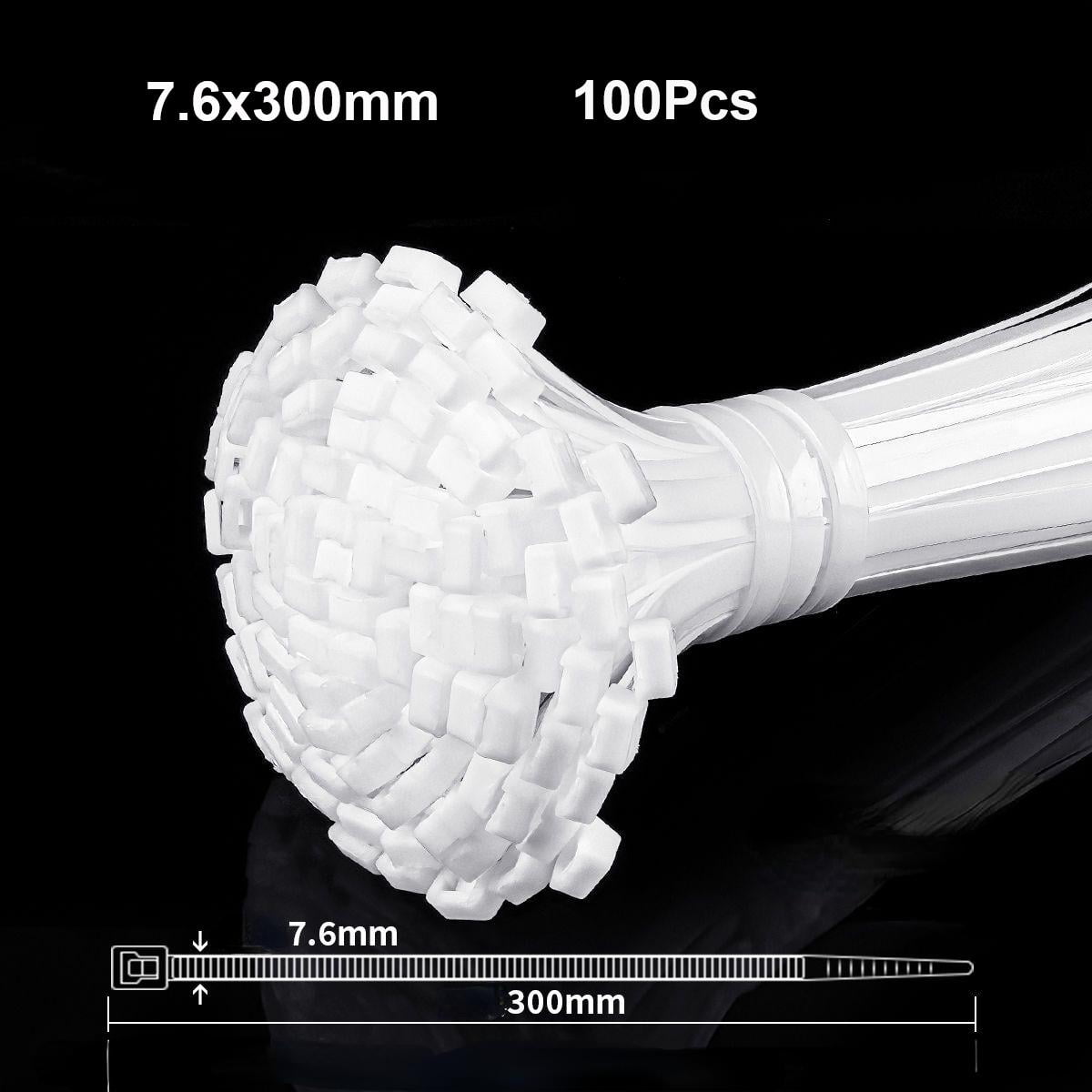 100Pcs Heavy Duty Self-locking Plastic Nylon Tie Wrap, Strong and ...