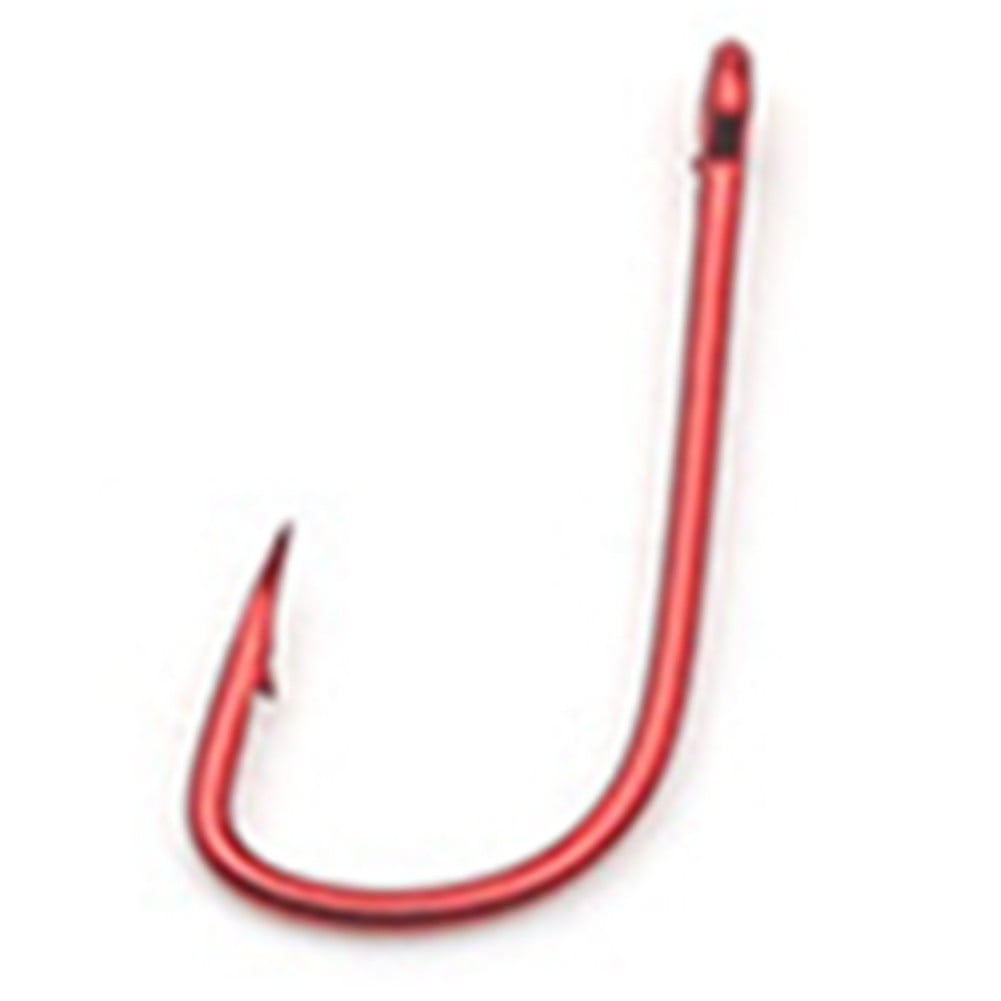 100Pcs High Carbon Steel Fishing Hook Red With Barb Fast Attack Single ...