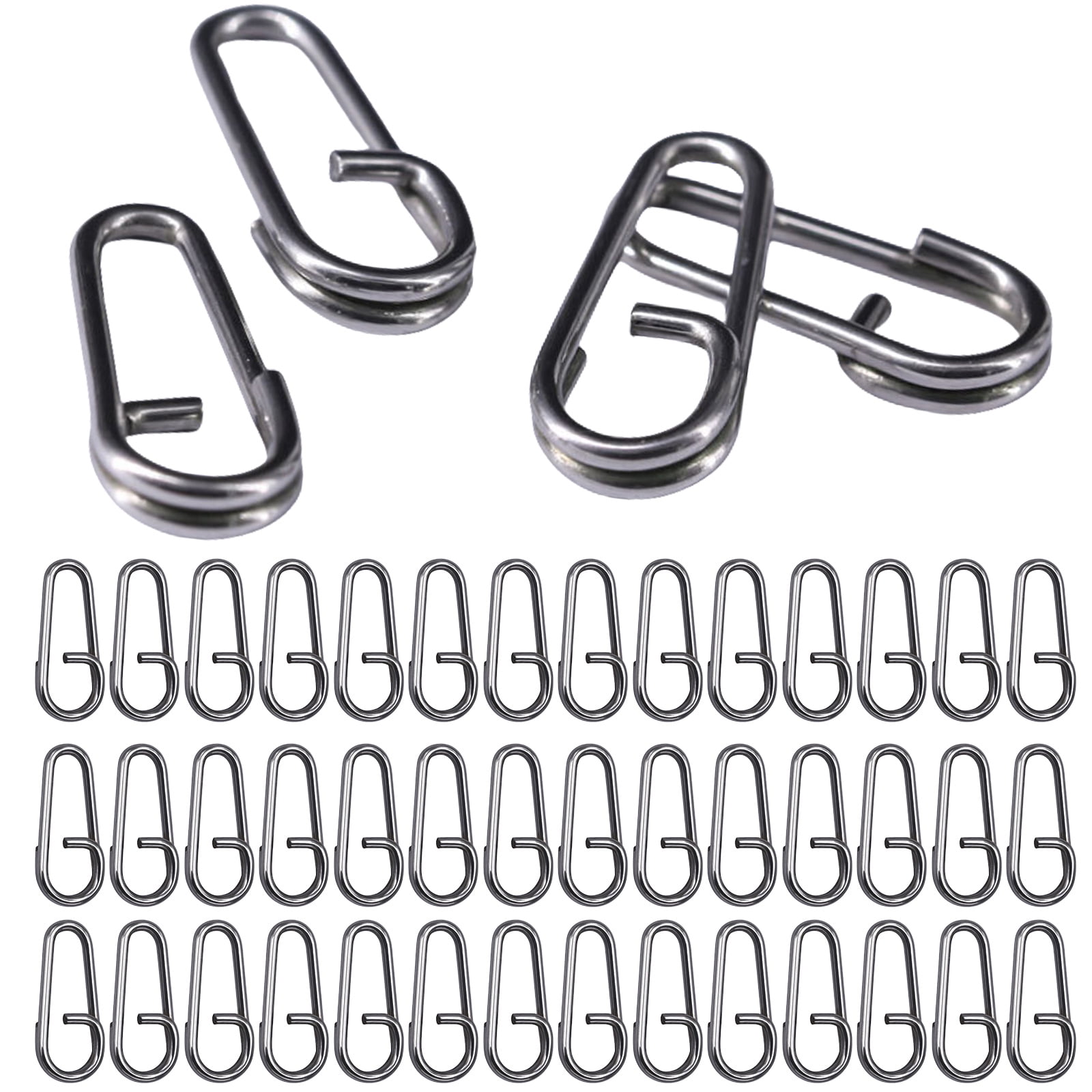 100Pcs High Strength Fishing Oval Split Rings Line Connector Stainless ...
