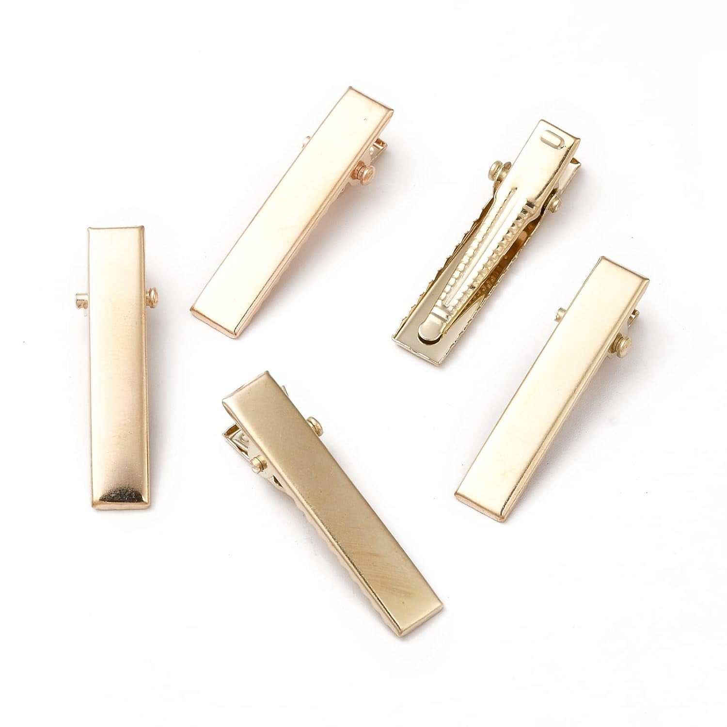 100Pcs Iron Alligator Hair Clips Findings Light Gold 1.2x0.31 Inch ...