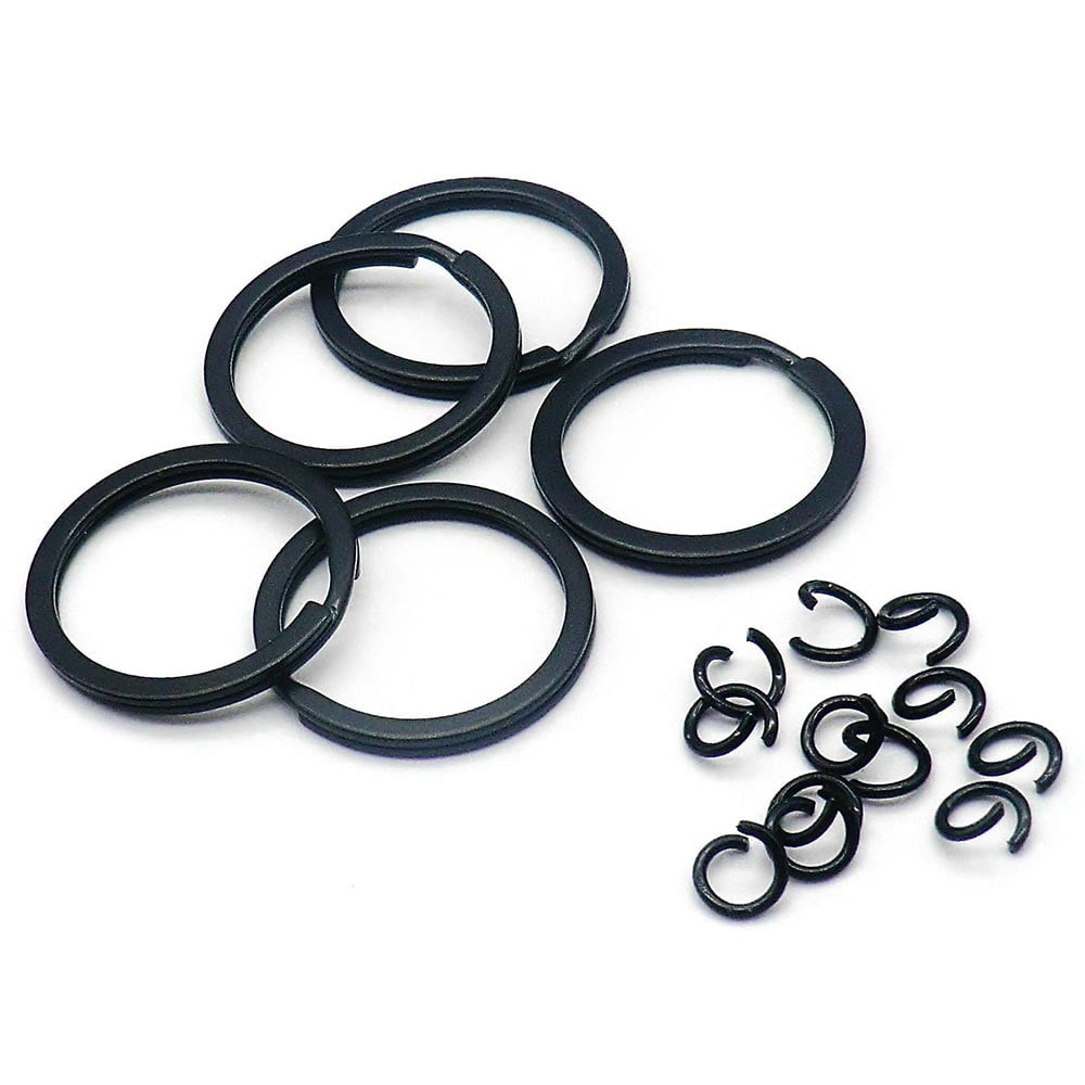 100Pcs Key Chain Key Ring Round Flat Line Pet Collar Keychain Holder ...