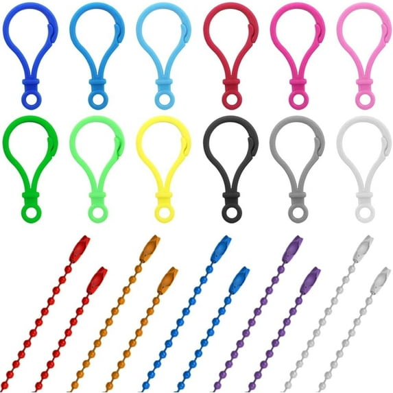 100Pcs Keychain Clips and 50Pcs Ball Beads Chain, lyfLux Plastic ...