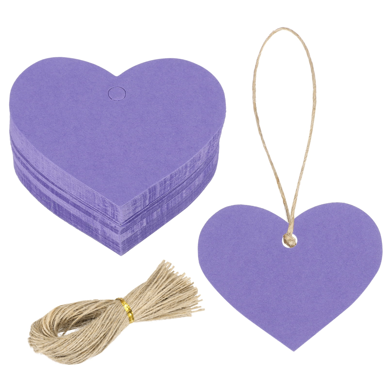 100Pcs Kraft Paper Gift Tags with String, 2.2 x 2.6 Inch Heart Shape ...
