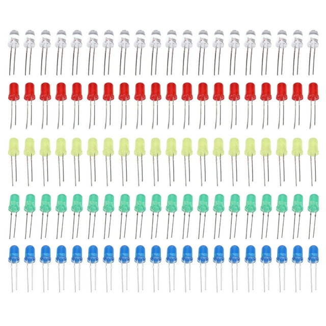 100Pcs LED Light Diodes 3mm/5mm Variety Colors NonToxic Energy Saving ...