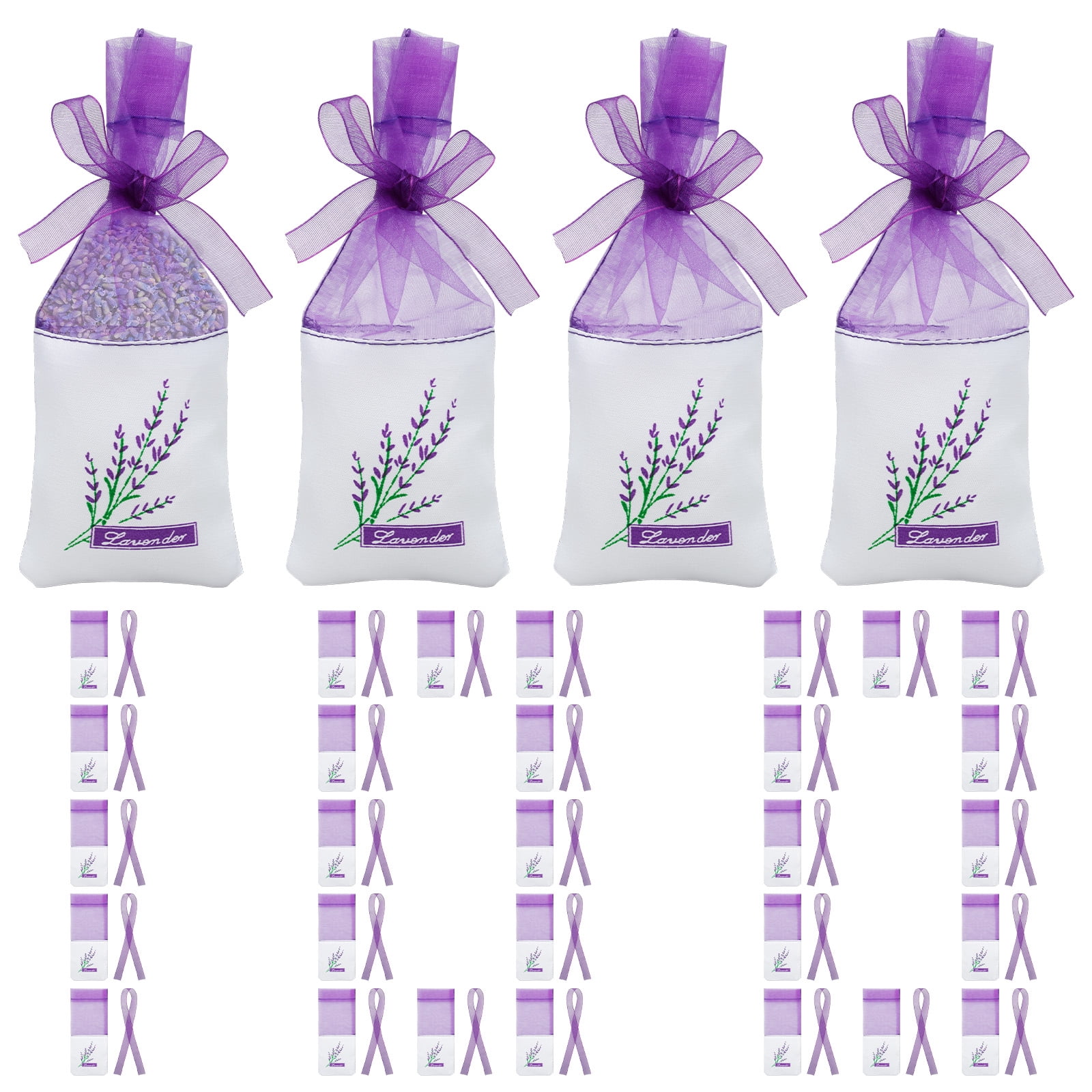 100Pcs Lavender Bags Empty Bags Purple Drawstring Gauze Cotton for ...