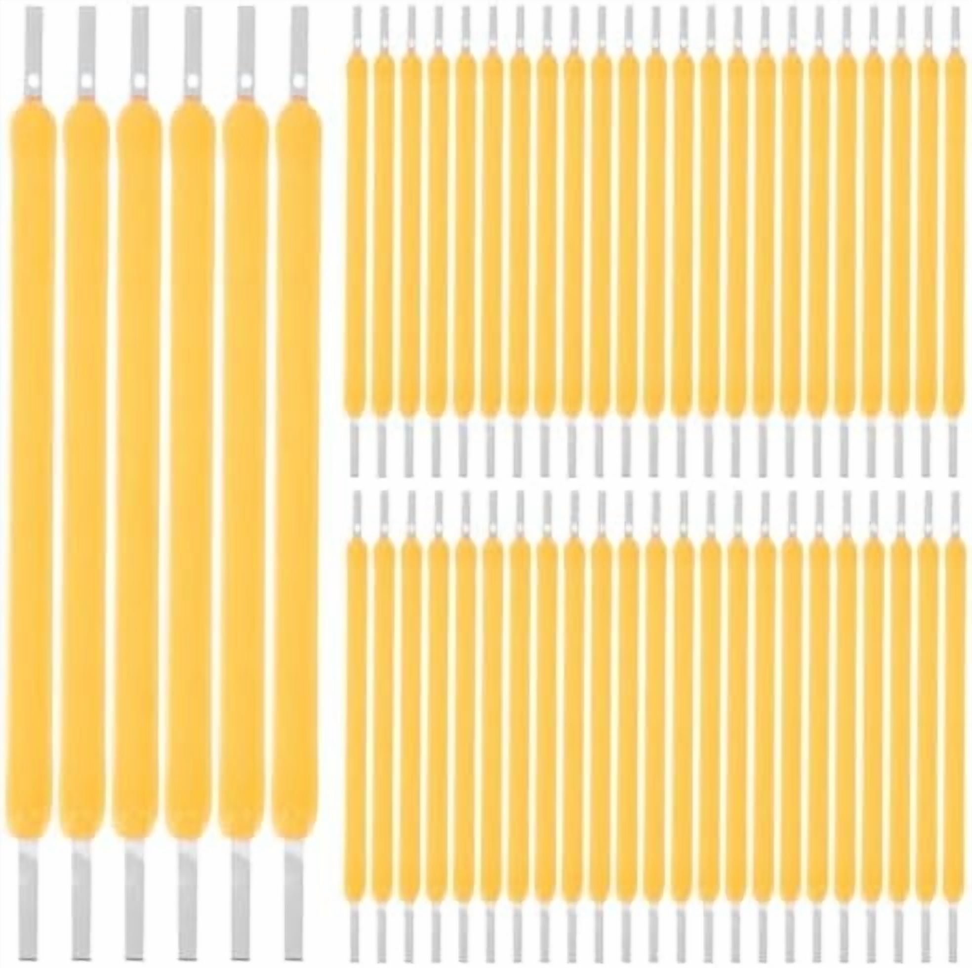 100Pcs Led Filament Parts 38Mm Light Bulb Replacement 3V Warm Yellow ...