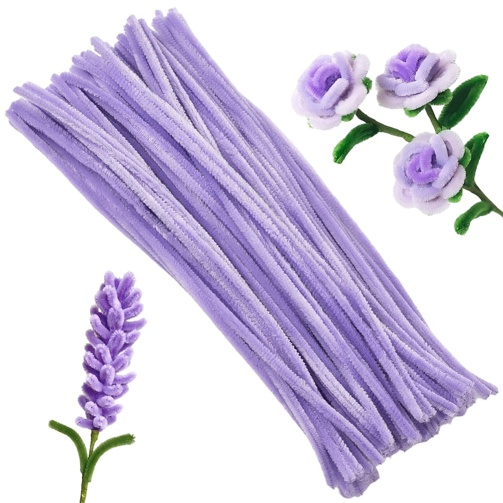 100Pcs Light Purple Pipe Cleaners Pipe Cleaners Stems Bulk Reusable ...