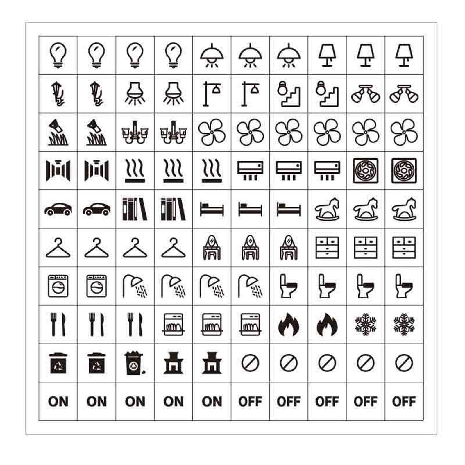 100Pcs Light Switchs Labels Sticker Transparents Household Light Fan ...