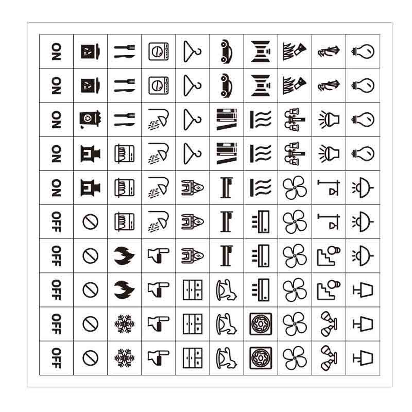 100Pcs Light Switchs Labels Sticker Transparents Household Light Fan ...