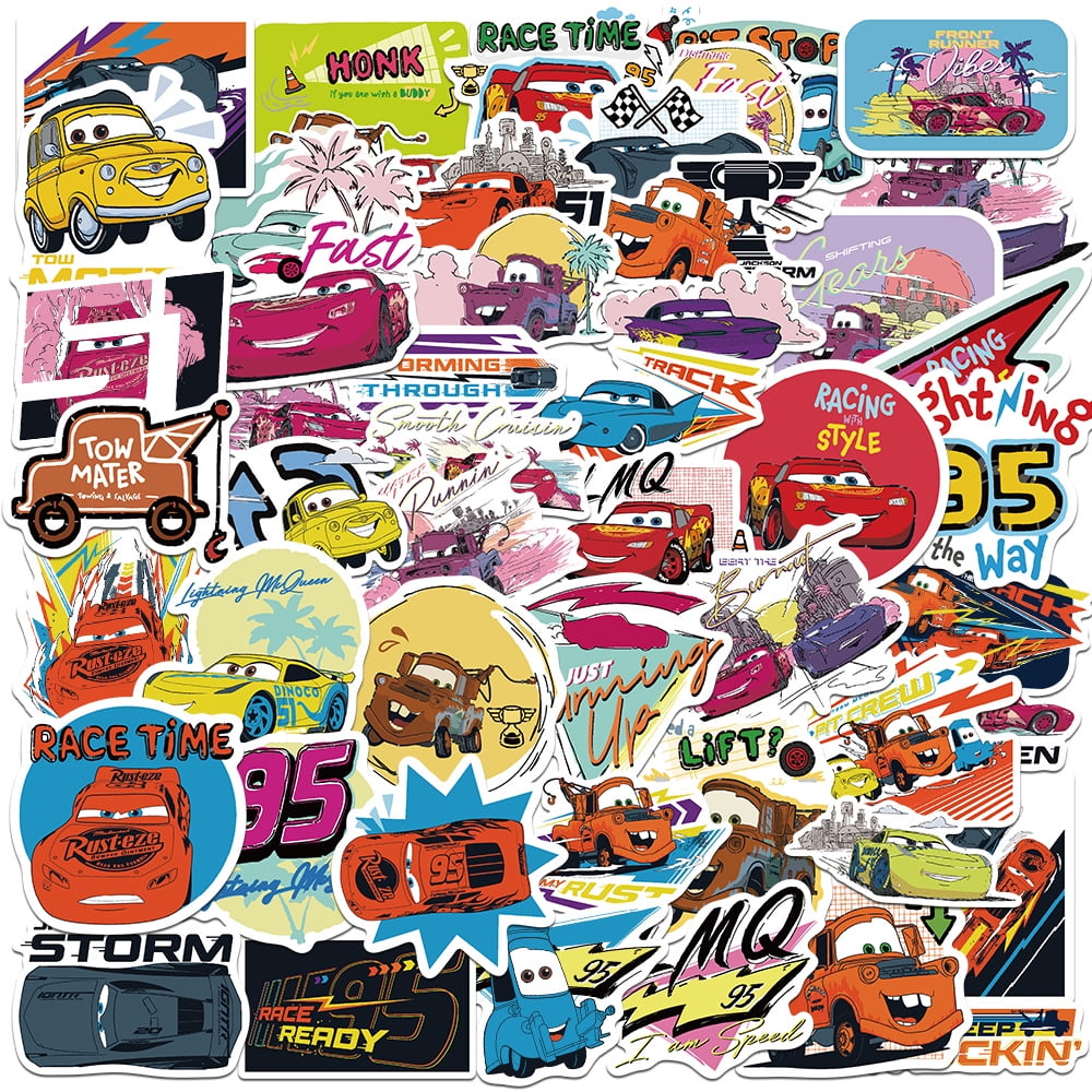100Pcs Lightning McQueen Stickers for Girl, Cute Cartoon Gifts Decal ...