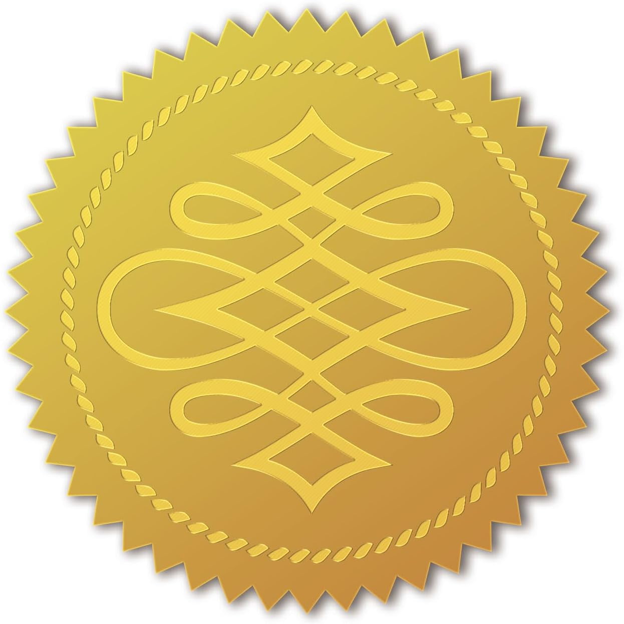 100Pcs Line Pattern Gold Foil Certificate Seals Self Adhesive Embossed ...