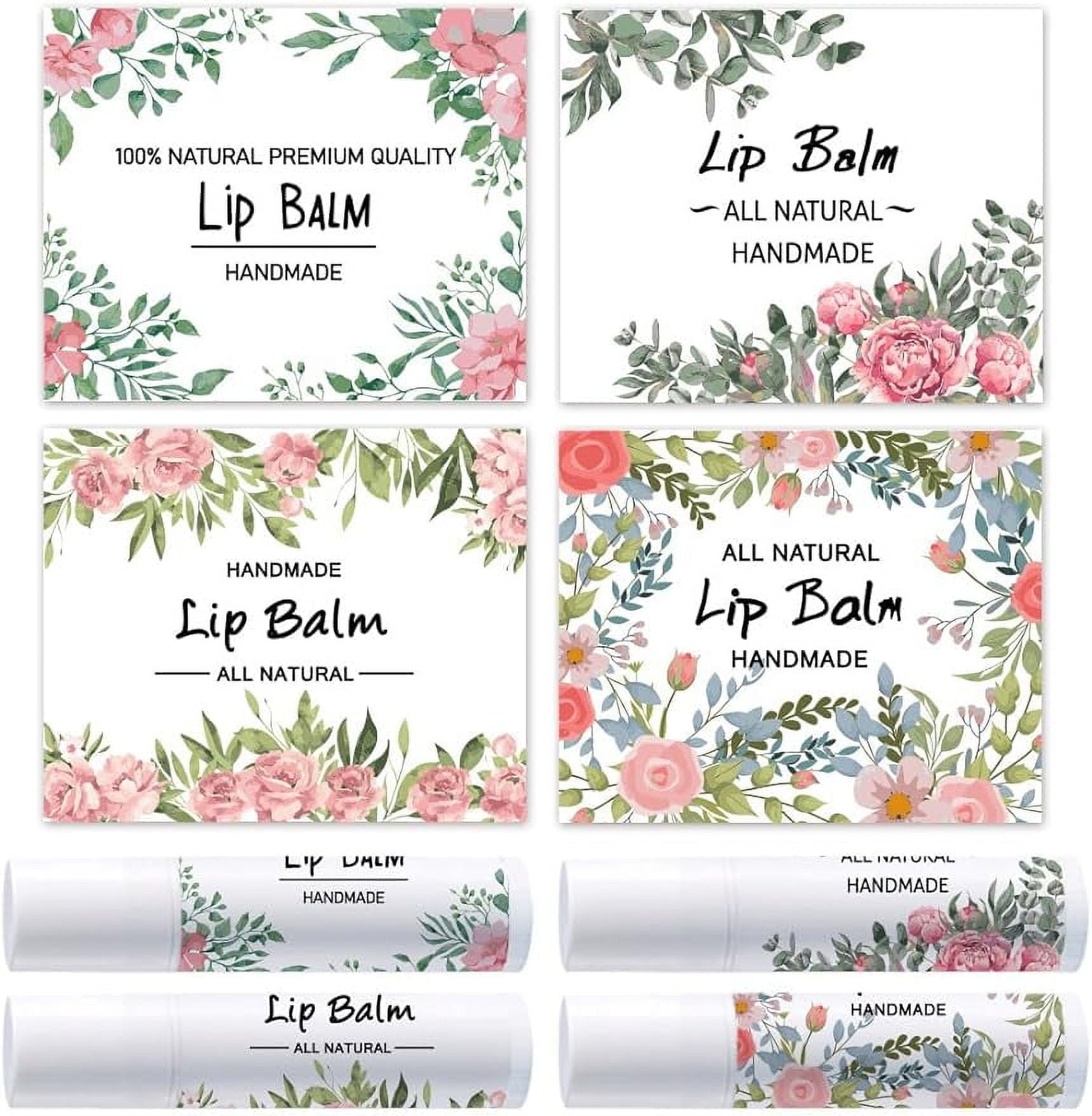 100Pcs Lip Balm Label Sticker Flower Pattern Labels Stickers Adhesive ...