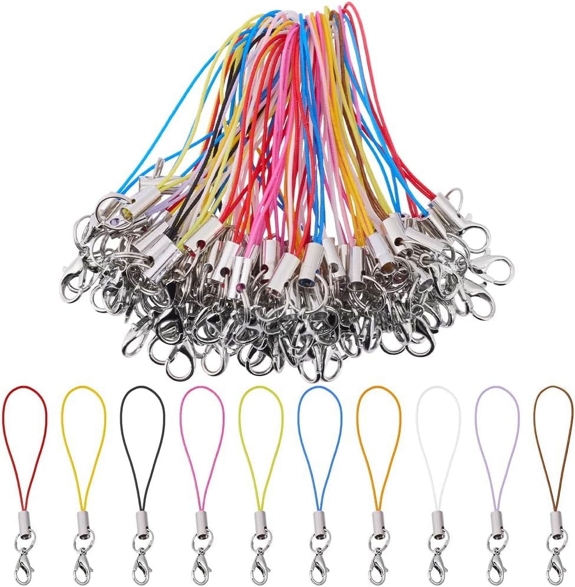 100Pcs Lobster Clasp Cords Lanyard Lariat Cord Colorful Nylon Zinc ...
