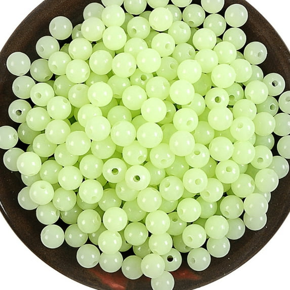 100Pcs Luminously Round Fishing Space Beans Stops Hard Fishing Beads ...