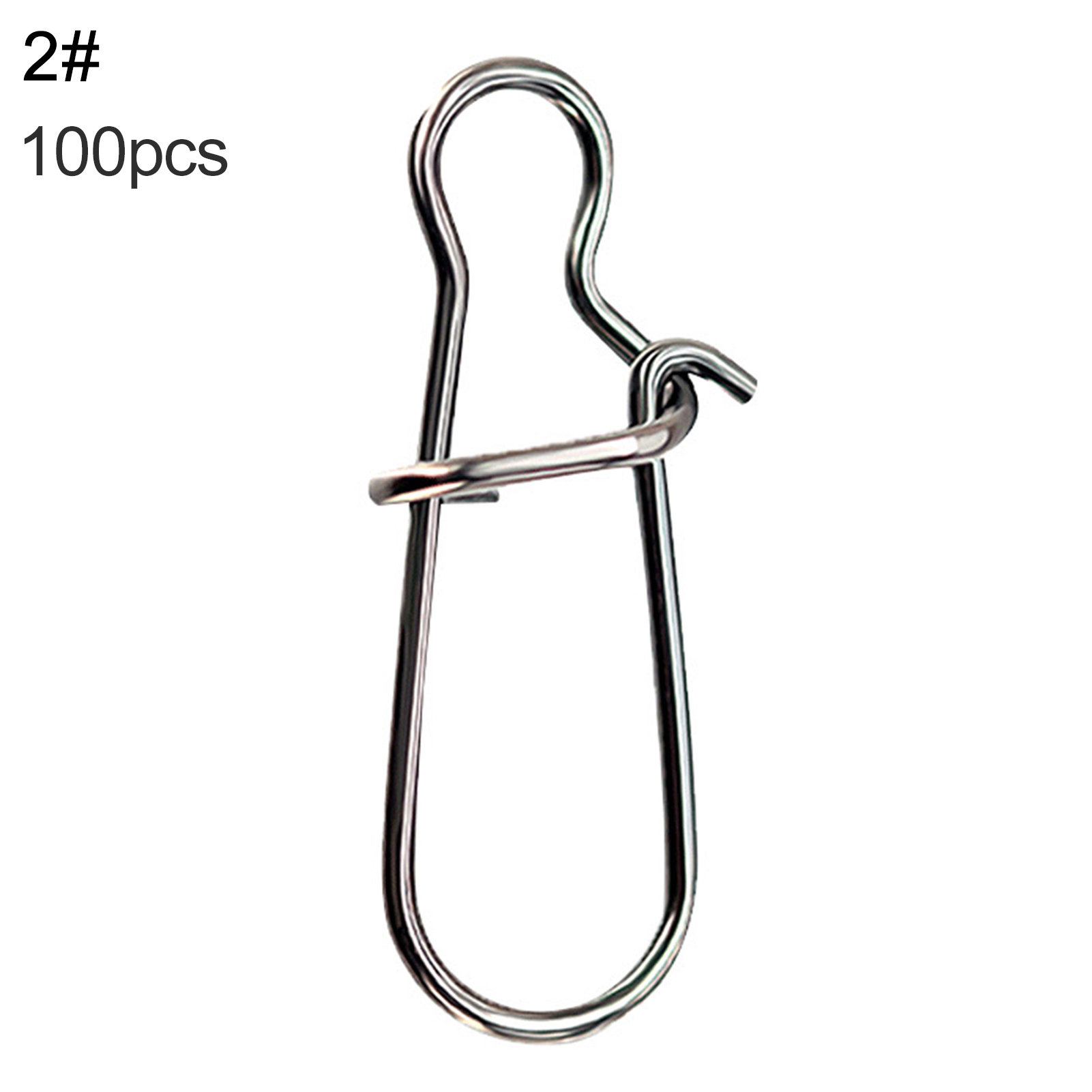100Pcs Lure Fishing Connector Stainless Steel Dual Lock Snaps Quick ...