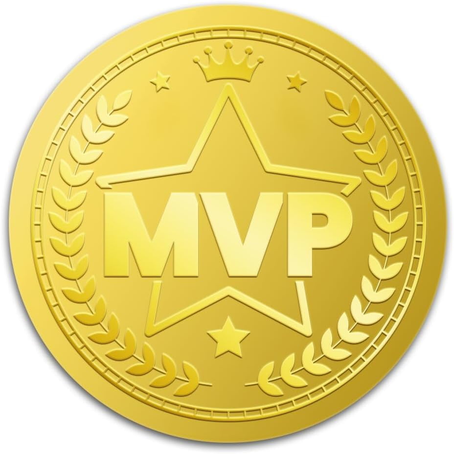 100Pcs MVP Star Gold Foil Stickers 2 Inch Diplomas Medal Embossed ...
