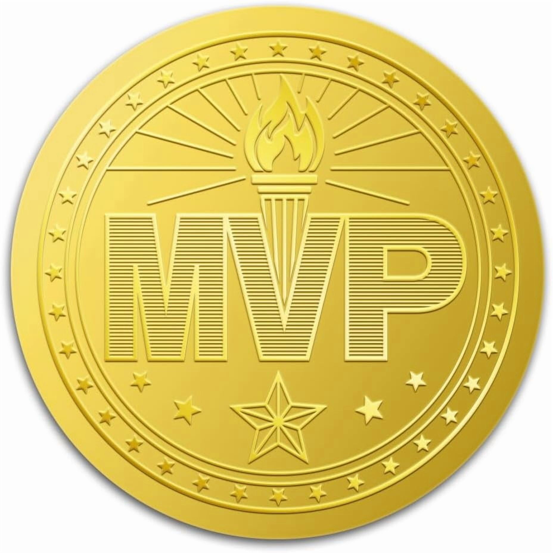100Pcs MVP Torch Gold Foil Stickers 2 Inch Diplomas Medal Embossed ...