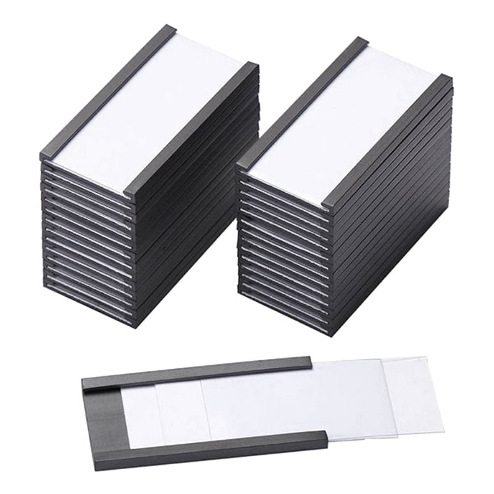 100Pcs Magnetic Label Holders with Data Card Clear Plastic Protectors ...
