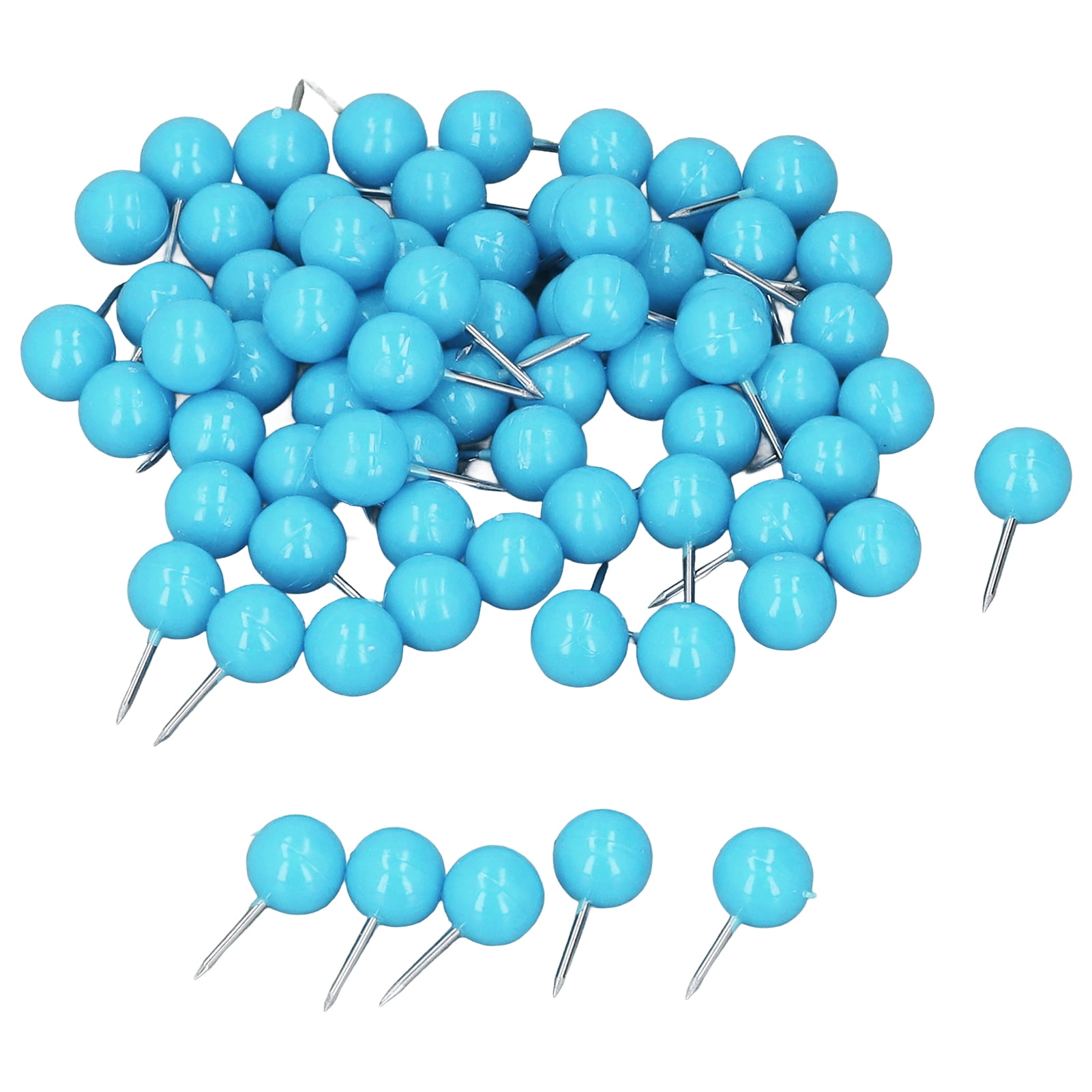 100Pcs Map Tacks Steel Plastic Push Pins 9.5x20mm Retro Beads Head ...