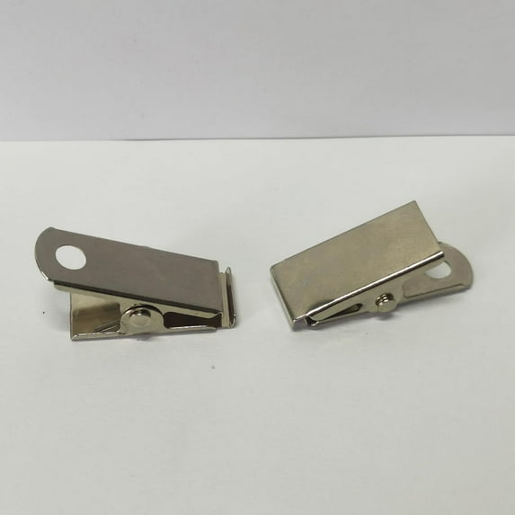100Pcs Metal ID Badge Clips Platinum Iron ID Card Clips 30x13x13mm ...