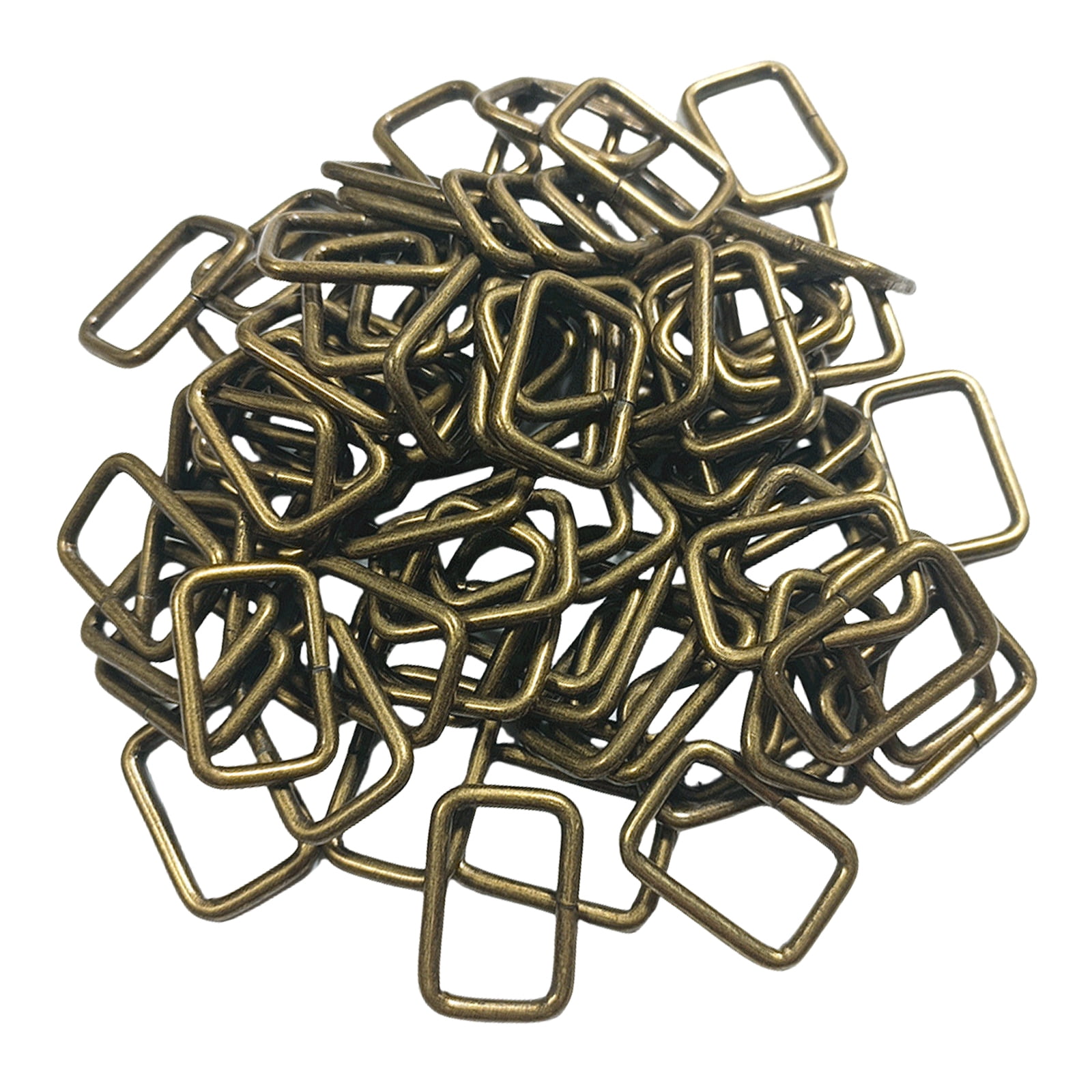 100Pcs Metal Rectangle Rings Buckles Webbing Rings Strap Connectors for ...