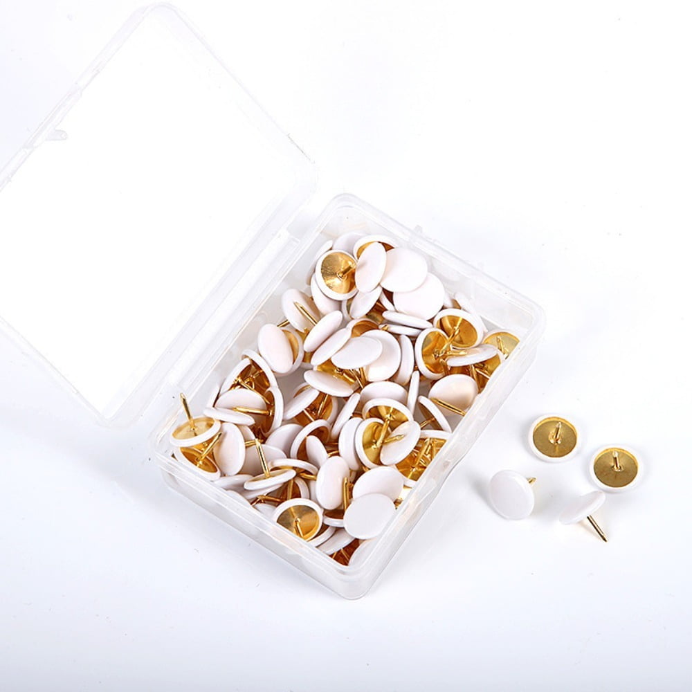 100Pcs Metallic Color Bulletin Drawing Tacks Point Notice Board ...