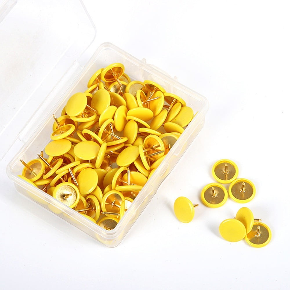 100Pcs Metallic Color Bulletin Drawing Tacks Point Notice Board ...