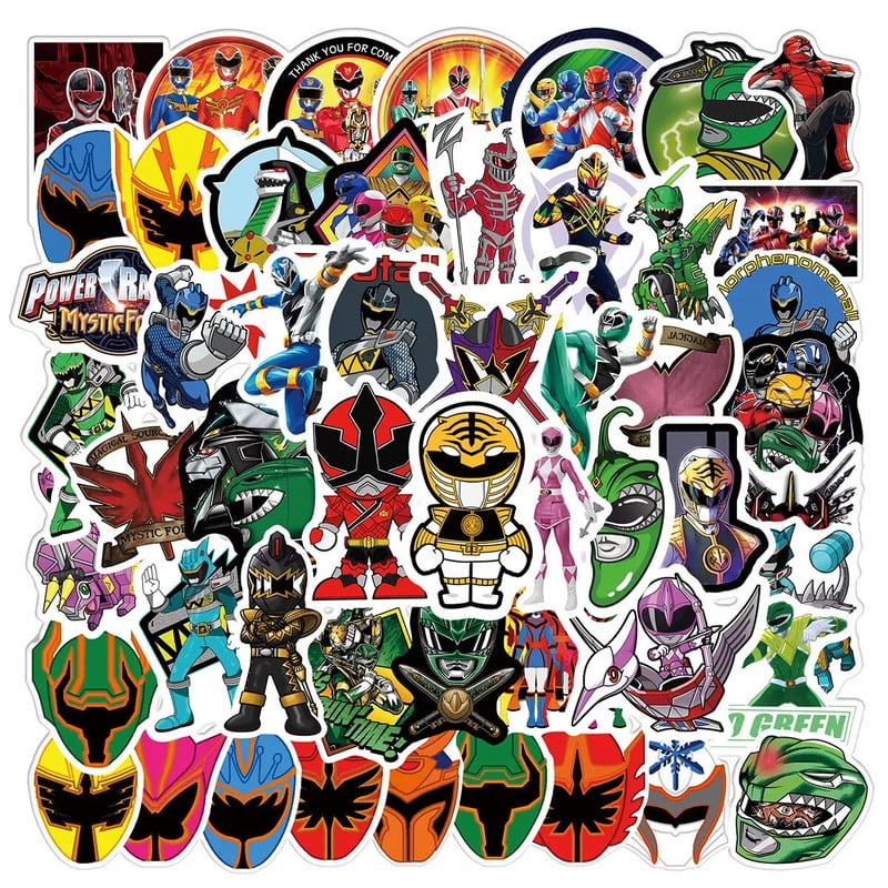 100Pcs Mighty Morphin Power Rangers Stickers for Kids Gifts Water ...