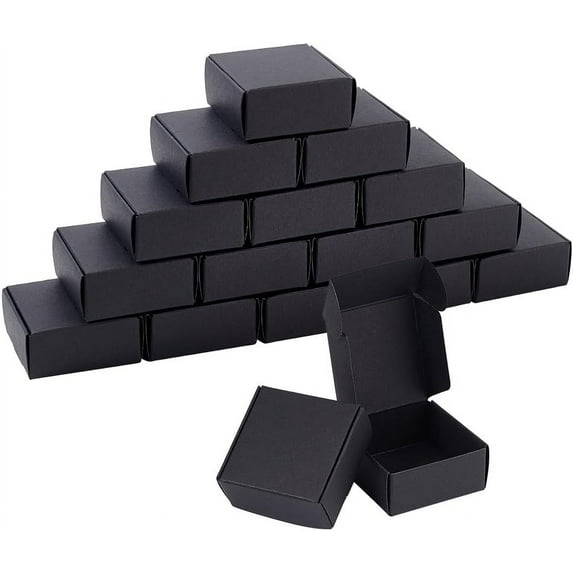 100Pcs Mini Cardboard Boxes 2.2x2.2x1 Inch Black Cardboard Gift Boxes ...